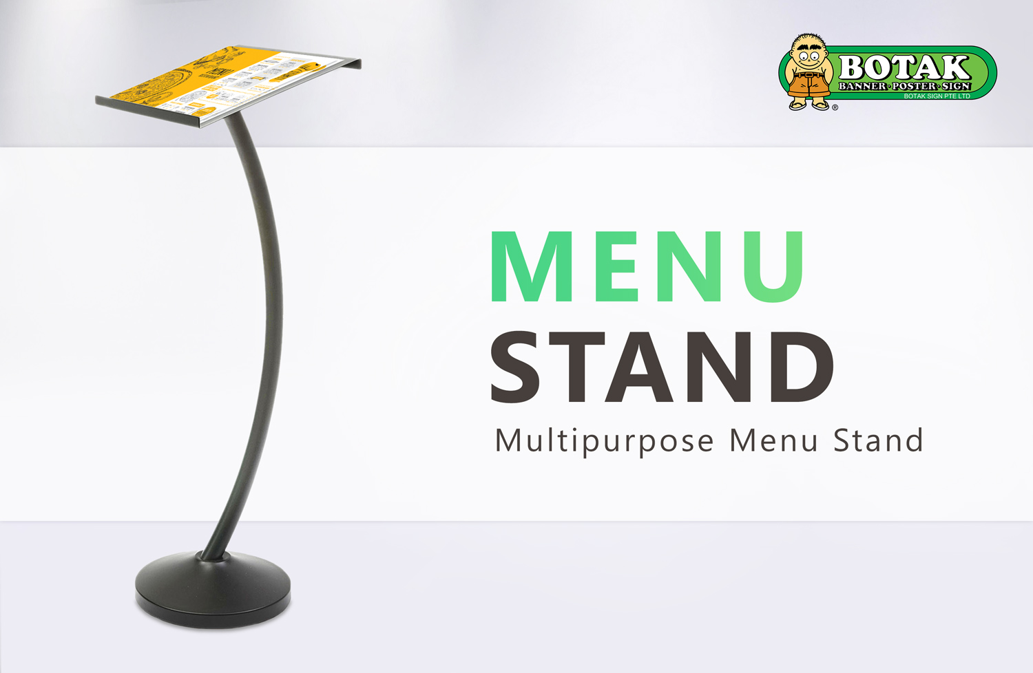 Menu Stand (Stainless Steel) | Botak Sign Pte Ltd
