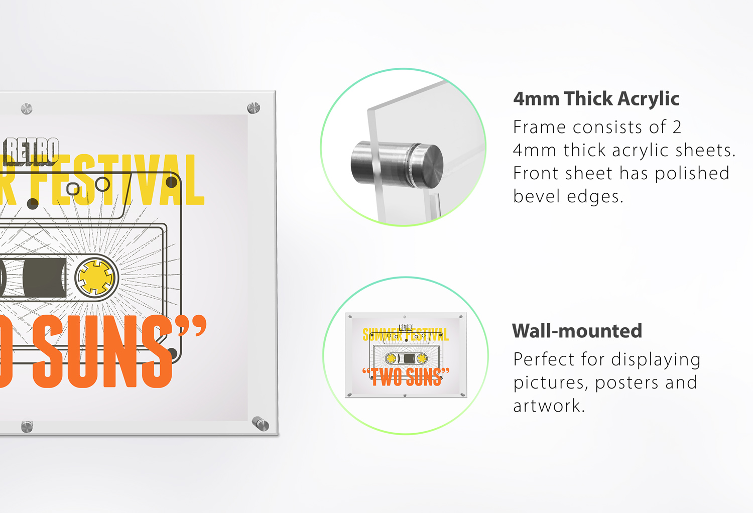 Acrylic Pocket Frame (Spacer Wall Mount) | Botak Sign Pte Ltd