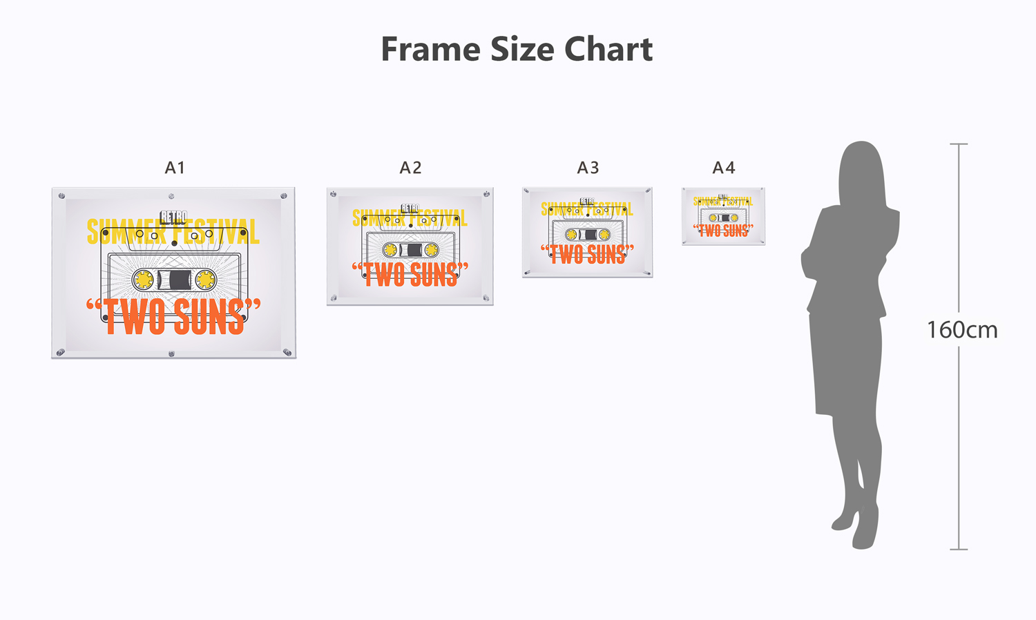 Acrylic Frame w/ Spacer (Pocket) - A2 Size | Botak Sign Pte Ltd