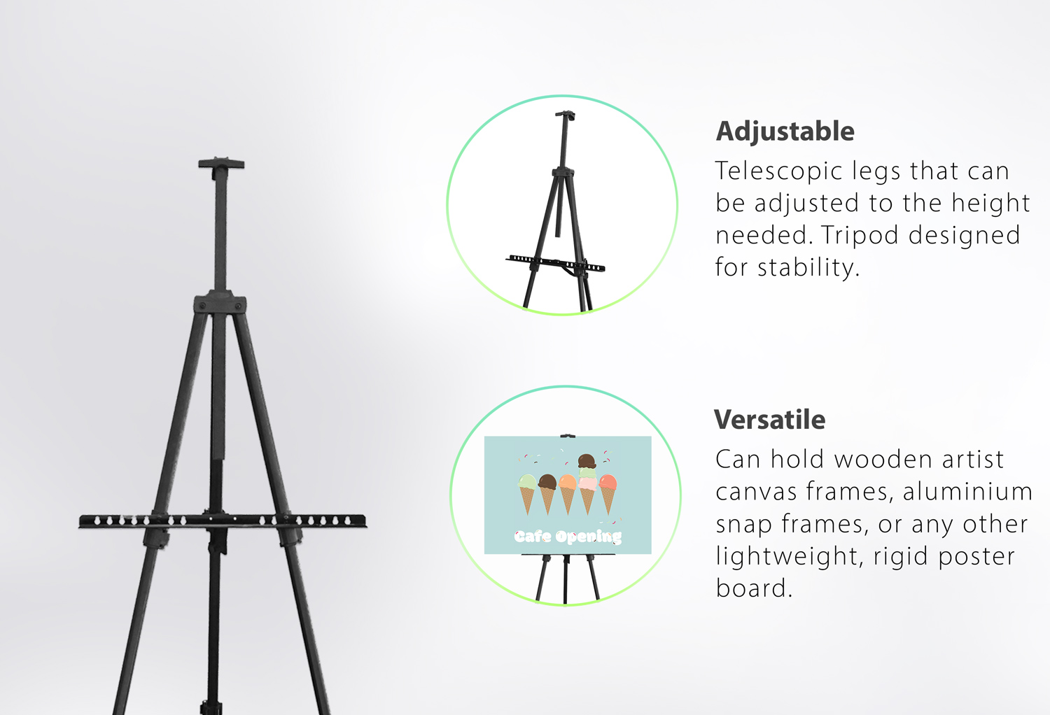 Easel (Aluminum) Black | Botak Sign Pte Ltd