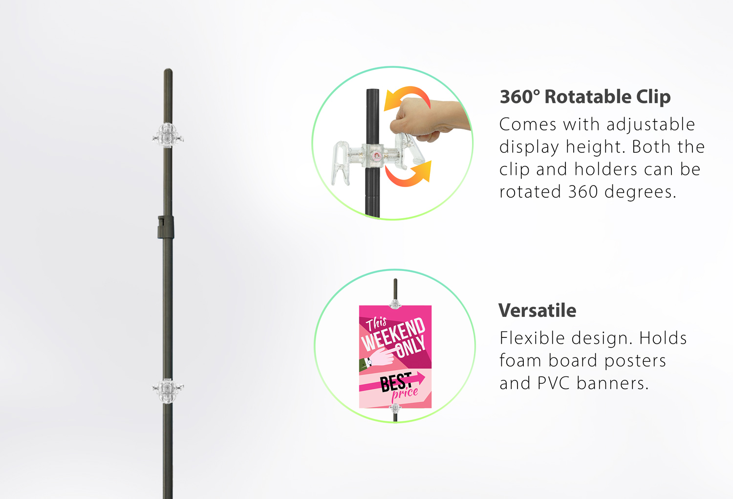 T-Bar Stand (Round Base) | Botak Sign Pte Ltd